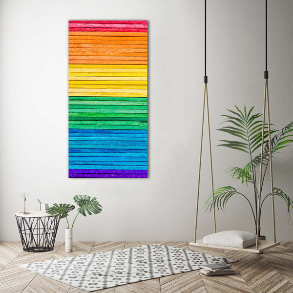 Ebern Designs Bunte Streifen - Kunstdrucke auf Leinwand - Wrapped Canvas | Wayfair.de